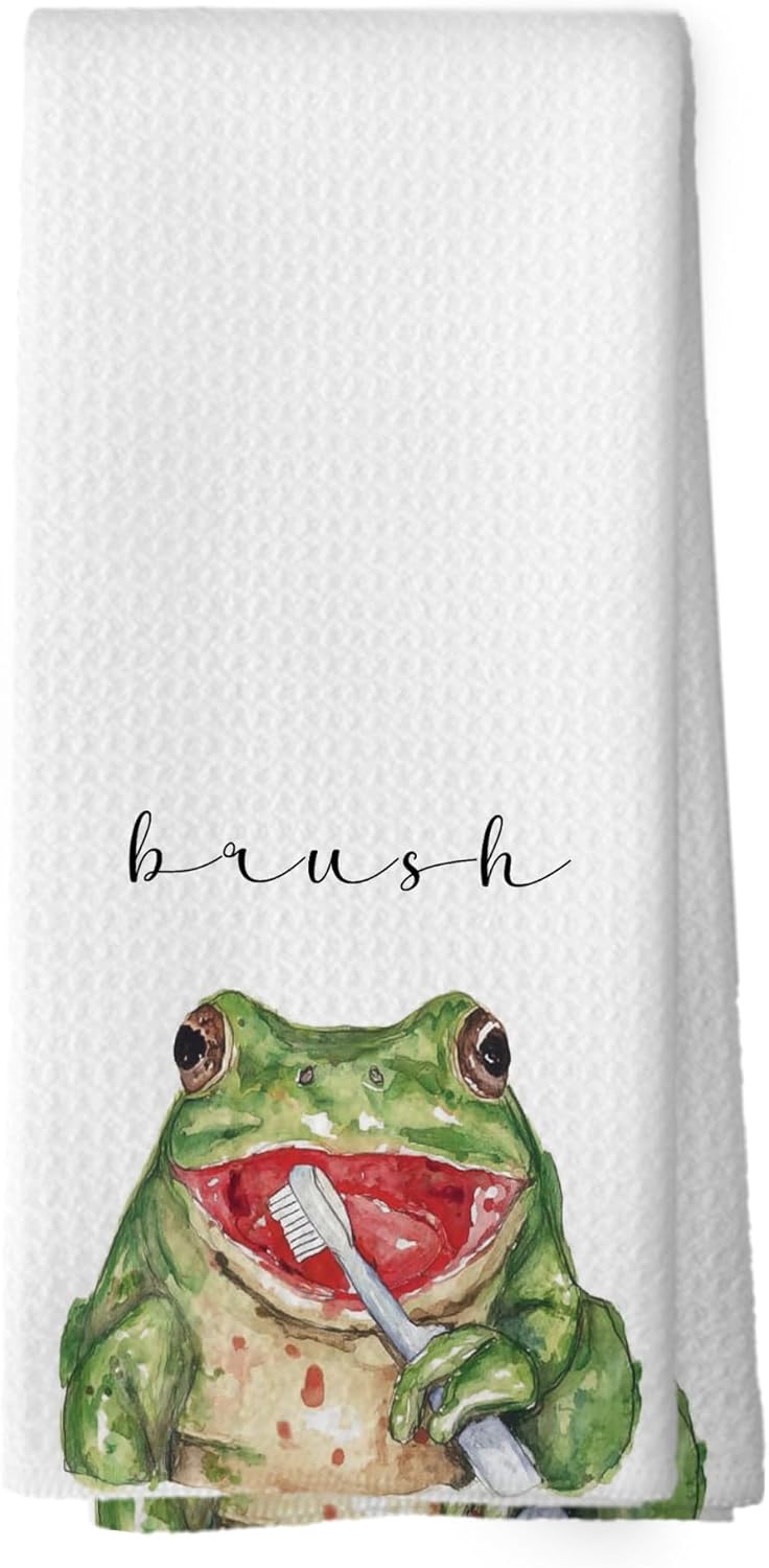 Amazon.com: Mcehtle Funny Frog Kids Hand Towels, Frog Gifts Hand Towel ...