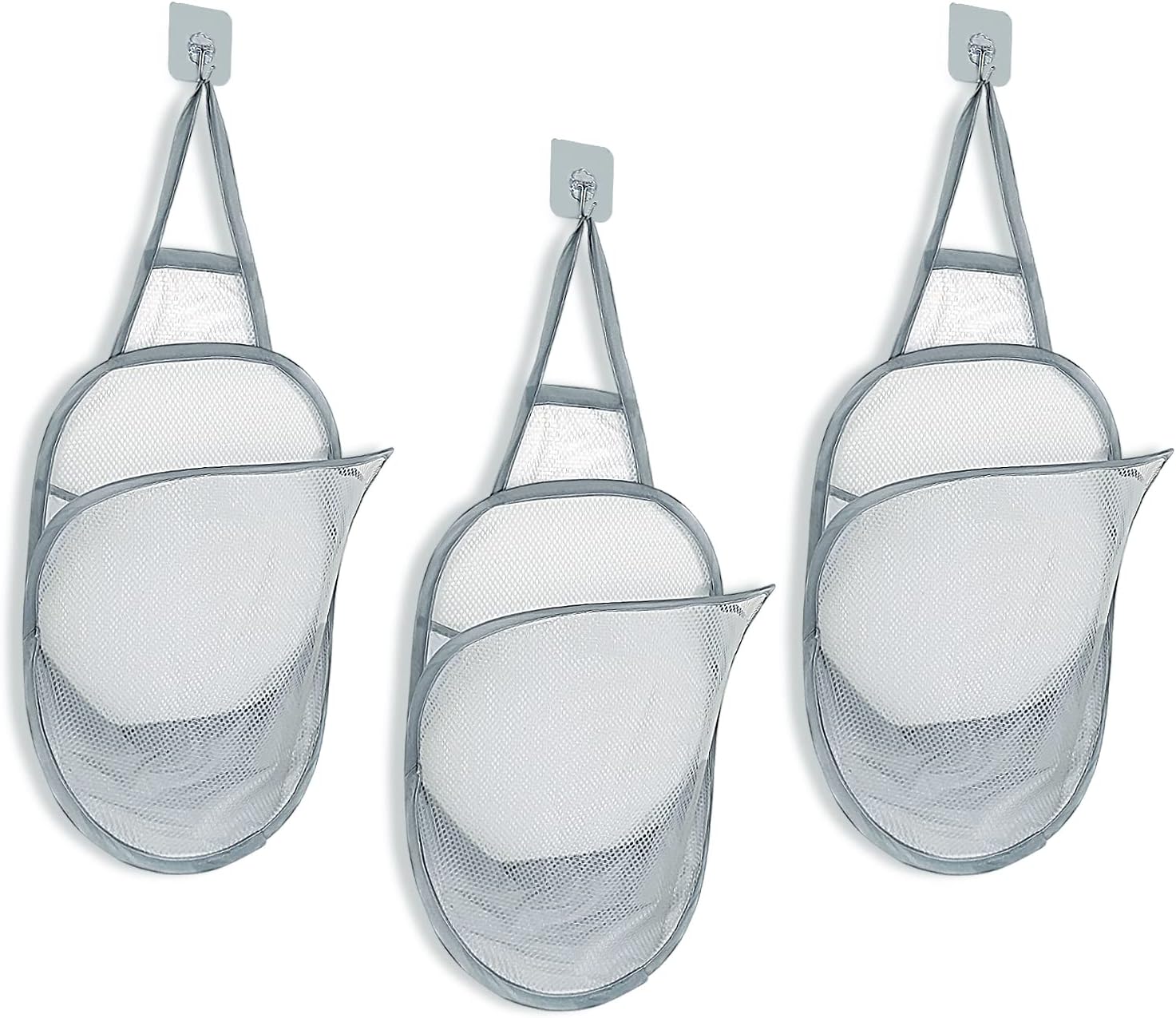 Amazon.com: Hanging Laundry Hamper 2 Pack Mesh Laundry Basket Foldable ...