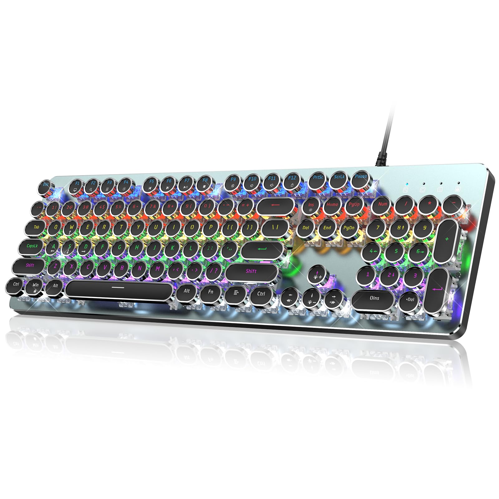 Amazon.com: RisoPhy PC420 Typewriter Style Mechanical Gaming Keyboard ...