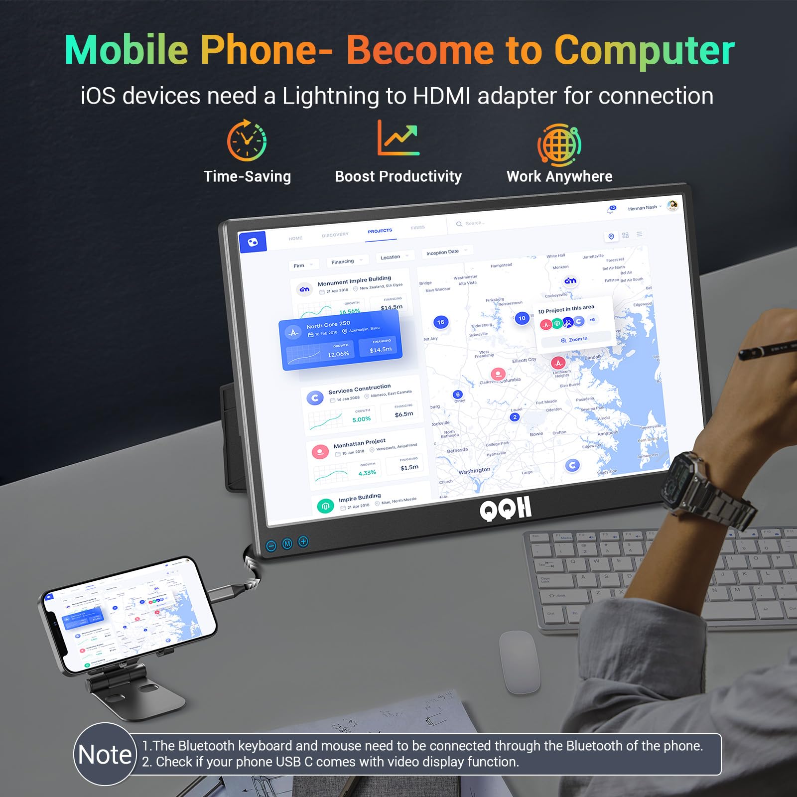 QQH Portable Monitor, 15.6" P...B0CLTVMD52 | Encarguelo.com