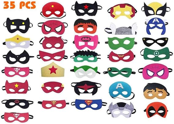 Amazon.com: Superhero Masks Party Favors for Kid, 35 Pieces Superhero ...