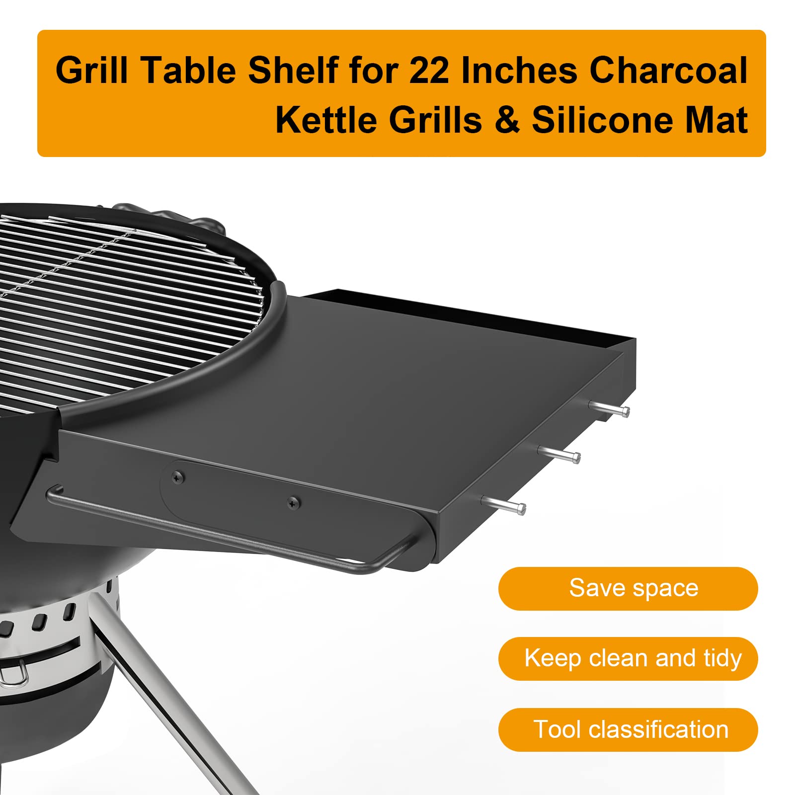 Side Table For Weber Charcoal Kettle Grill 22 And, 52% OFF