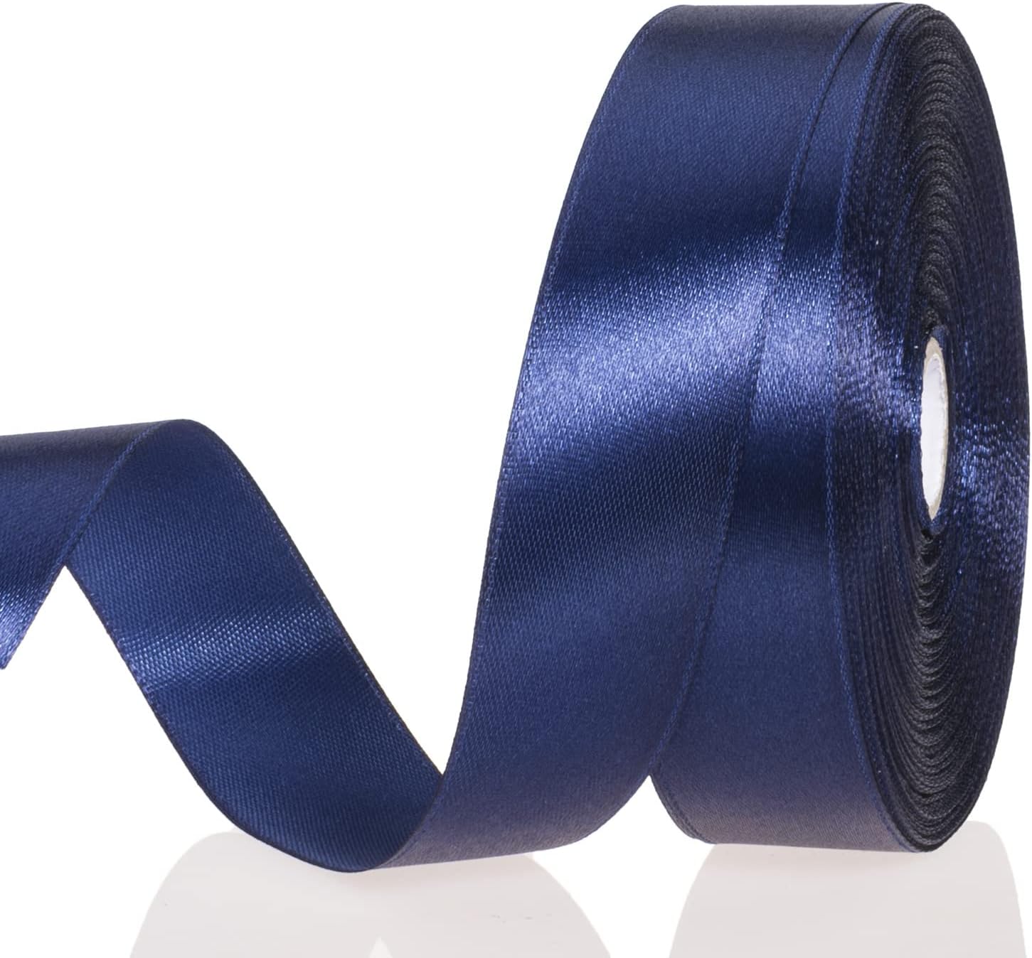 Amazon.com: YASEO 1 Inch Navy Solid Satin Ribbon, 50 Yards Craft Fabric ...