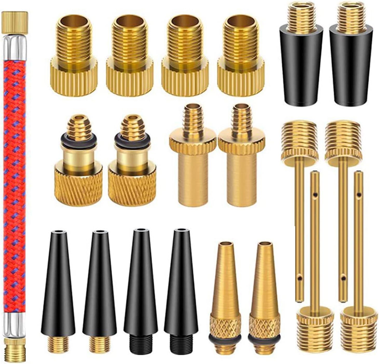 Ruibow Bike Pump Adaptor 21Pcs Bicycle Pump Adapter with Flexible ...
