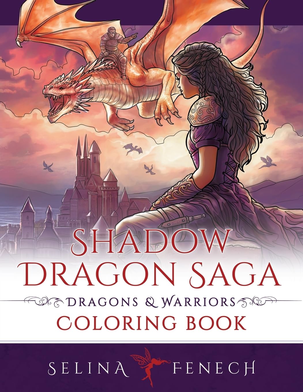 Amazon.com: Shadow Dragon Saga - Dragons and Warriors Coloring Book (Fantasy Coloring by Selina ...
