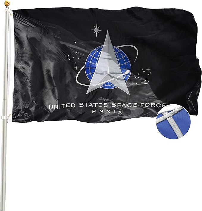 Amazon.com : POZOY Deluxe 3x5 ft Space Force Flag for Outside, Double ...