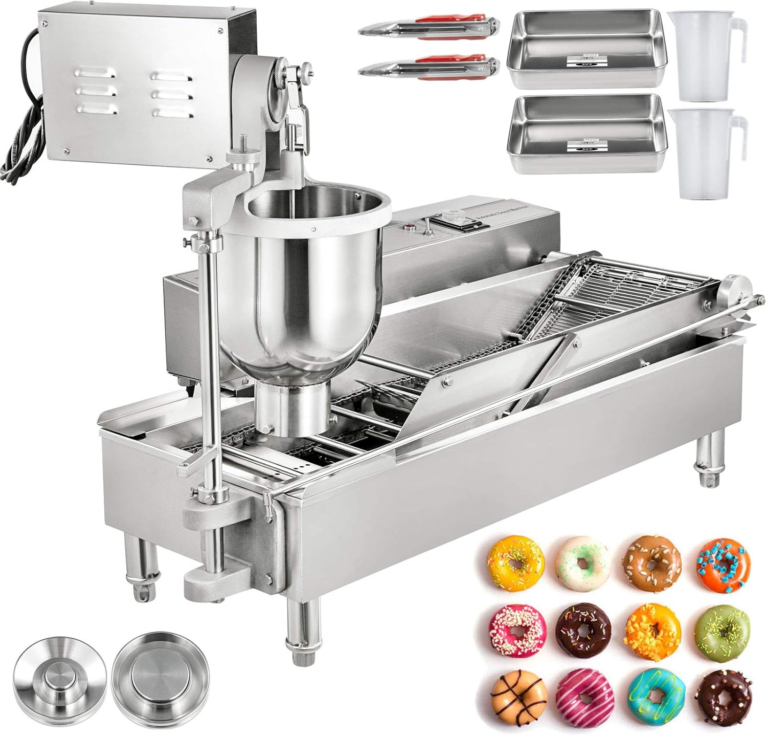 Amazon.com: VBENLEM Commercial Automatic Donut Making Machine 2 Rows ...