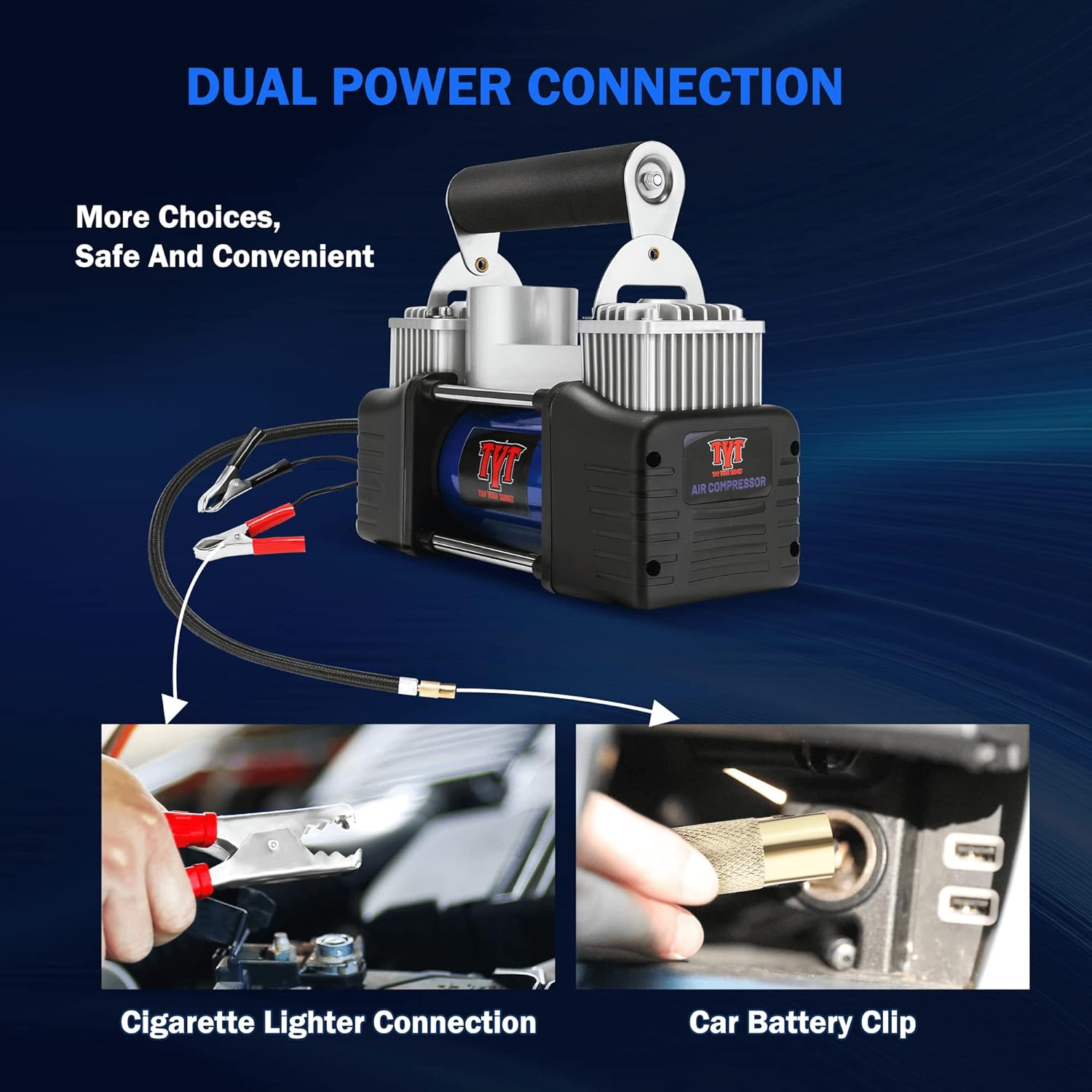 TYT Compresor de aire portátil de 12 V 150 PSI60 LMINTire inflador de ...