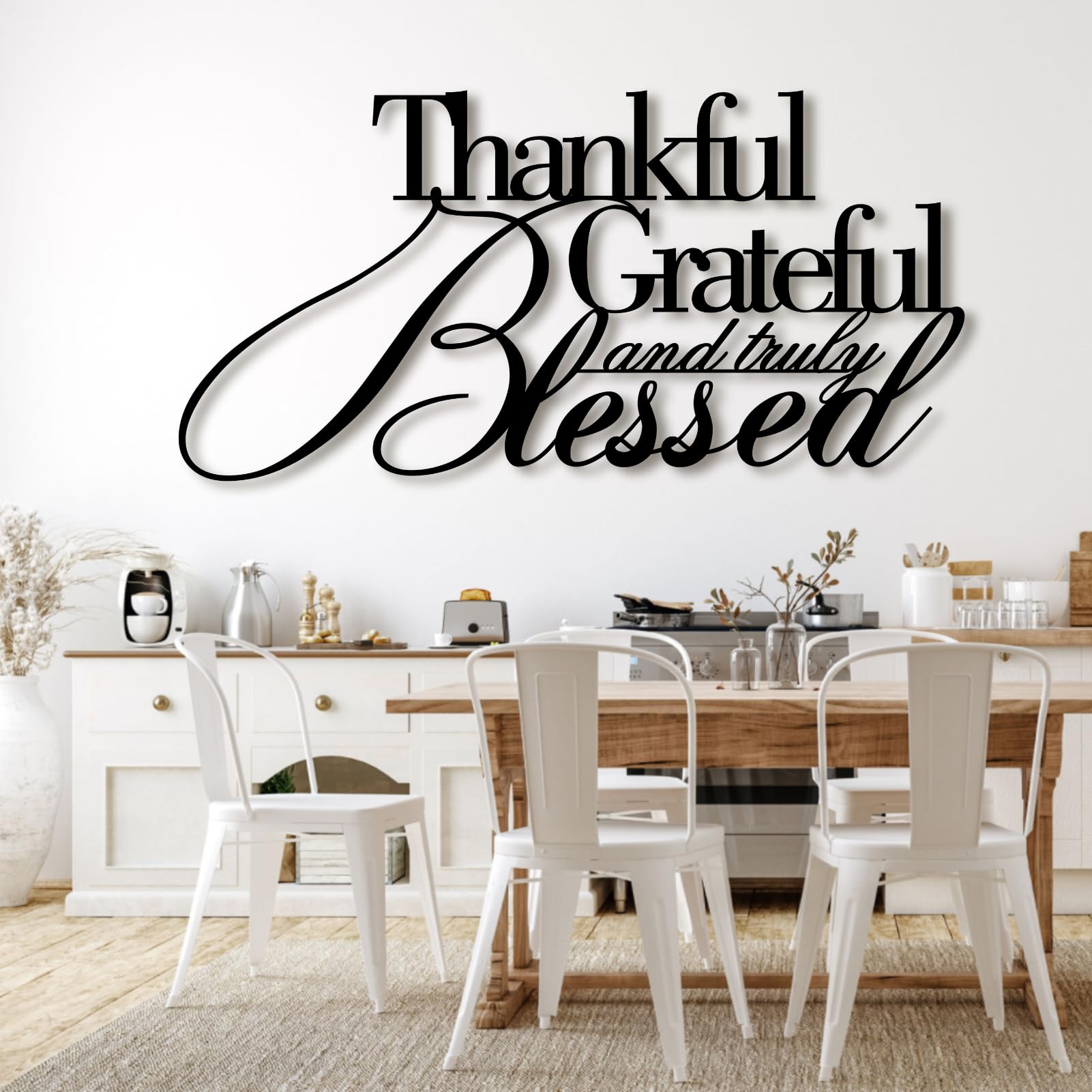Amazon.com: lunwall Metal Wall Art,Thankful Grateful Blessed Wall Decor ...