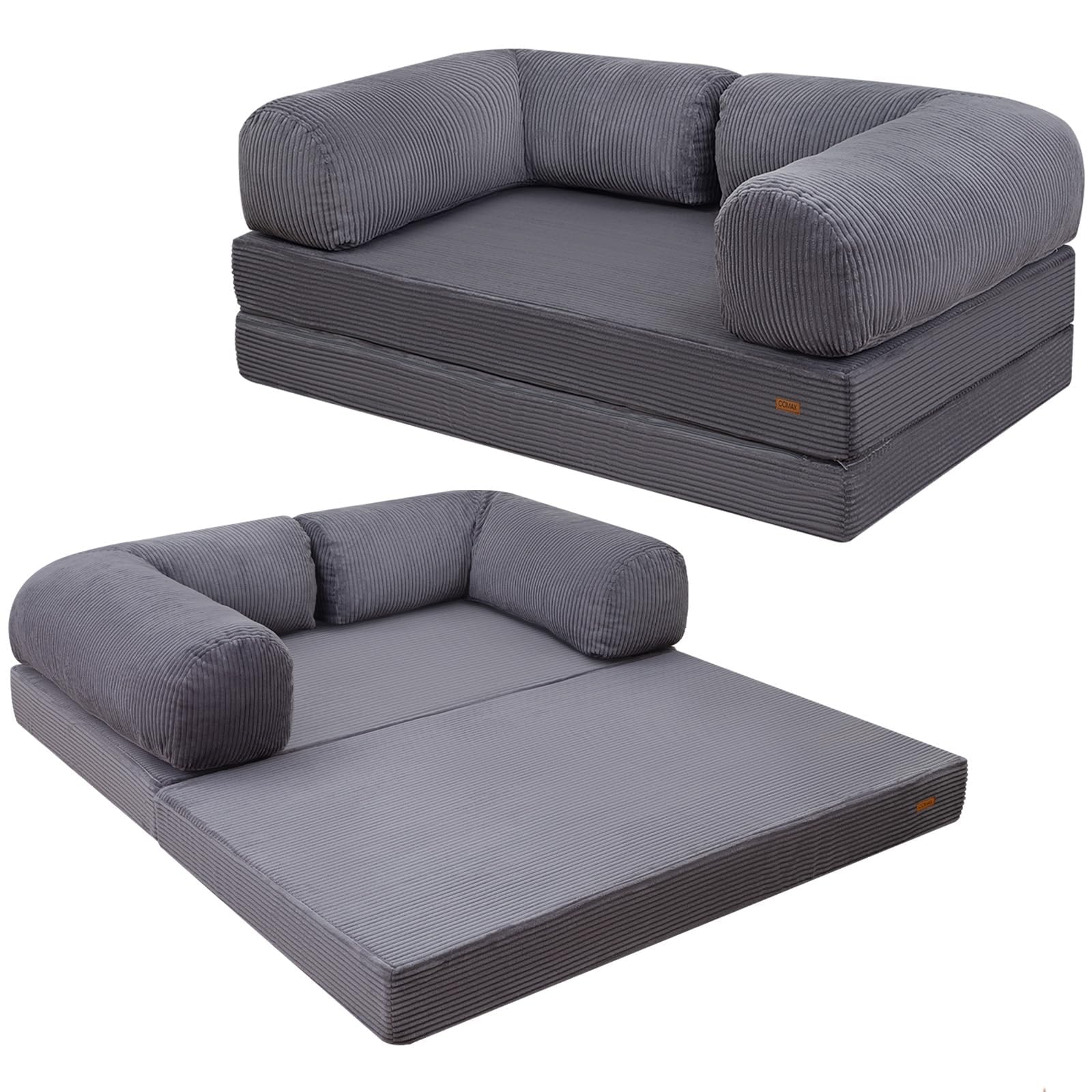 Amazon.com: COMAX Futon Sofa Bed, 4-in-1 Floor Foldable Sofa Couch Bed ...