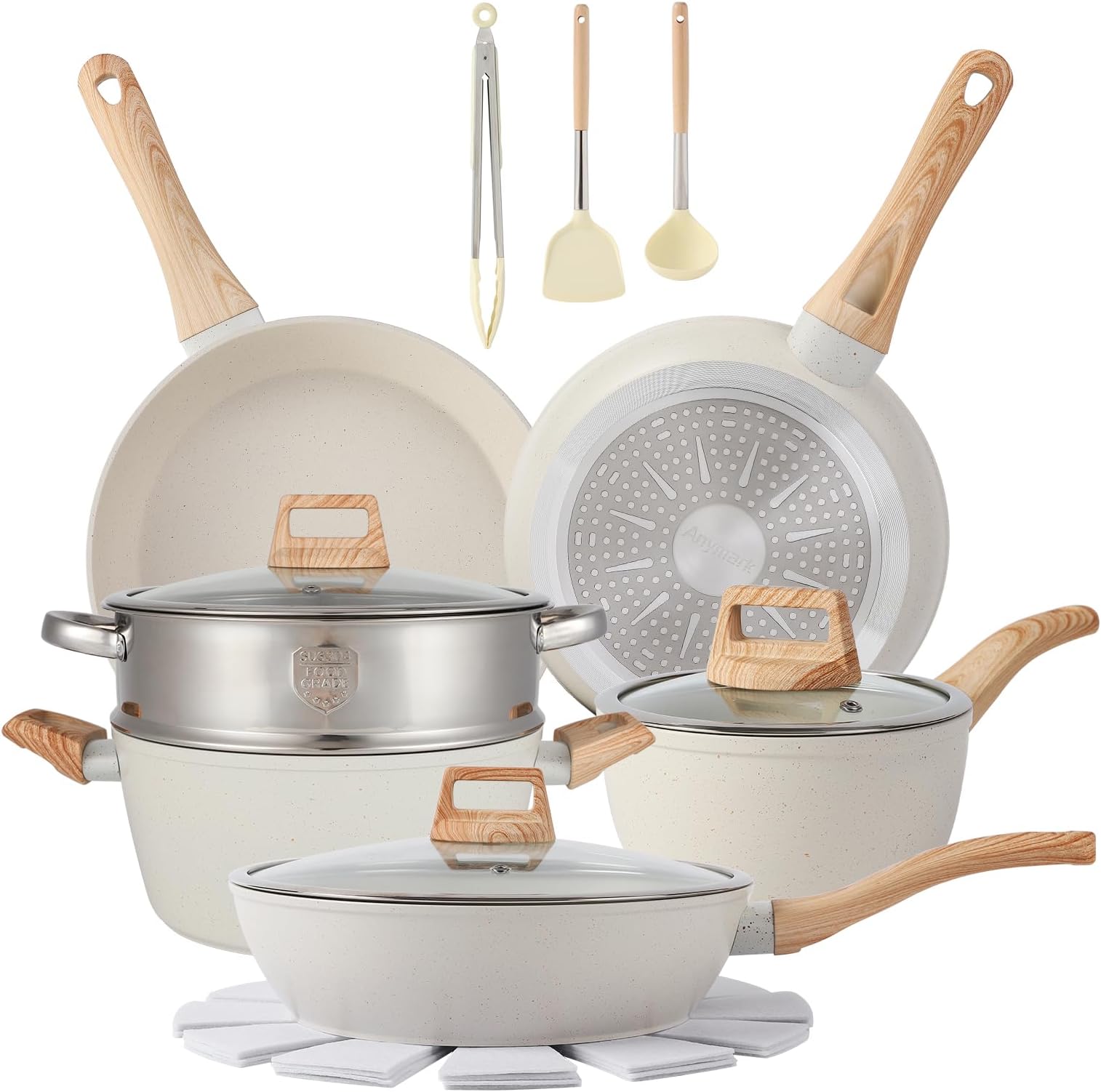 Amazon.com: Bakken-Swiss 14-Piece Kitchen Cookware Set – Granite Non ...