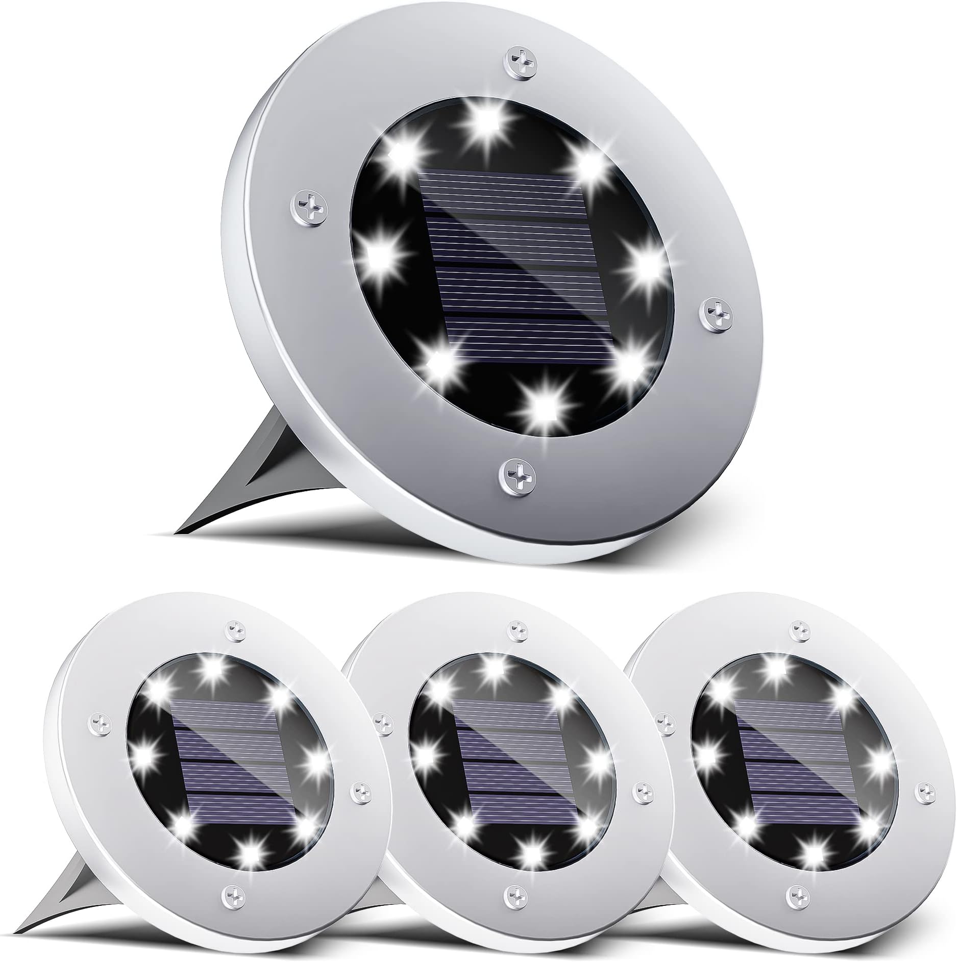Biling Solar Disk Lights Outdoor, 8 LED Bulbs Solar Ground Lights ...