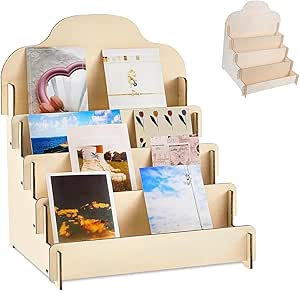 IONPSHG Greeting Card Display Stands 4Tier Durable Wooden Stickers ...