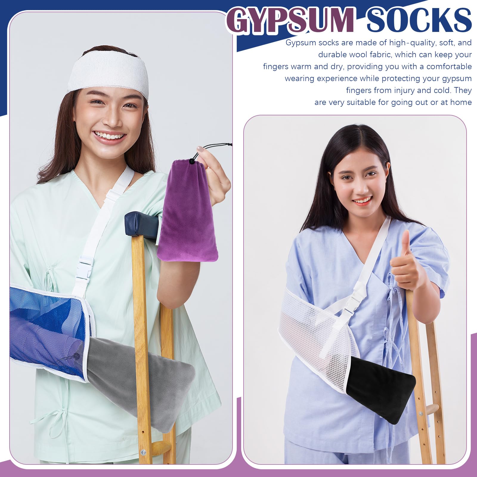 Snapklik.com : Coume 4 Pack Finger Cast Cover Socks Soft Warm Cast Arm ...