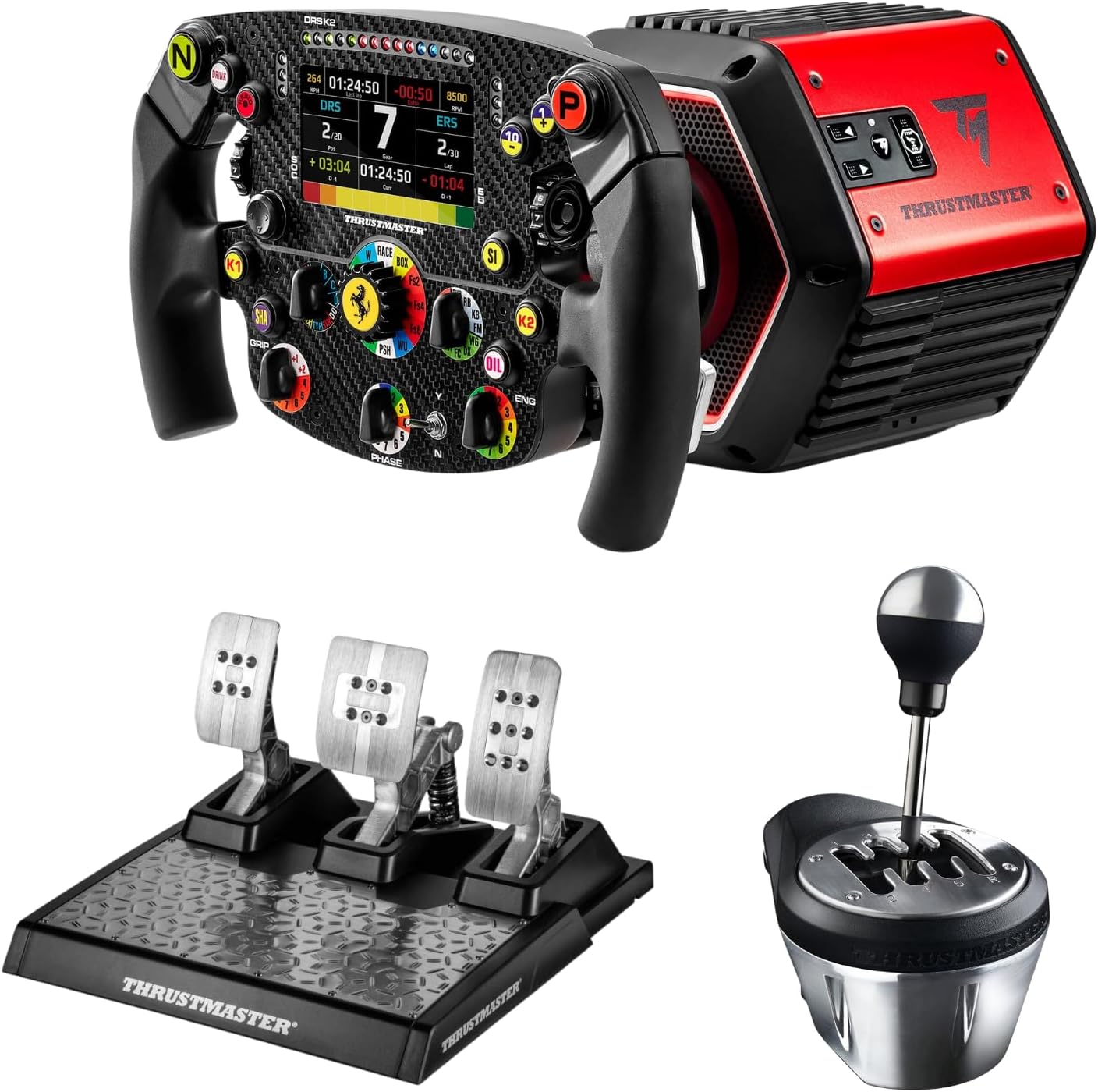 Thrustmaster T818 SF1000 Simulator for PC All-in-one Bundle + TH8A Shifter Add on + T-LCM Pedal ...