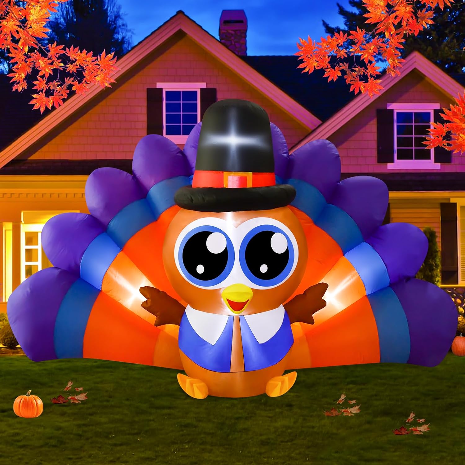 Amazon.com: 6FT Inflatable Turkey with Bright LED Lights, Fall Blow Up ...