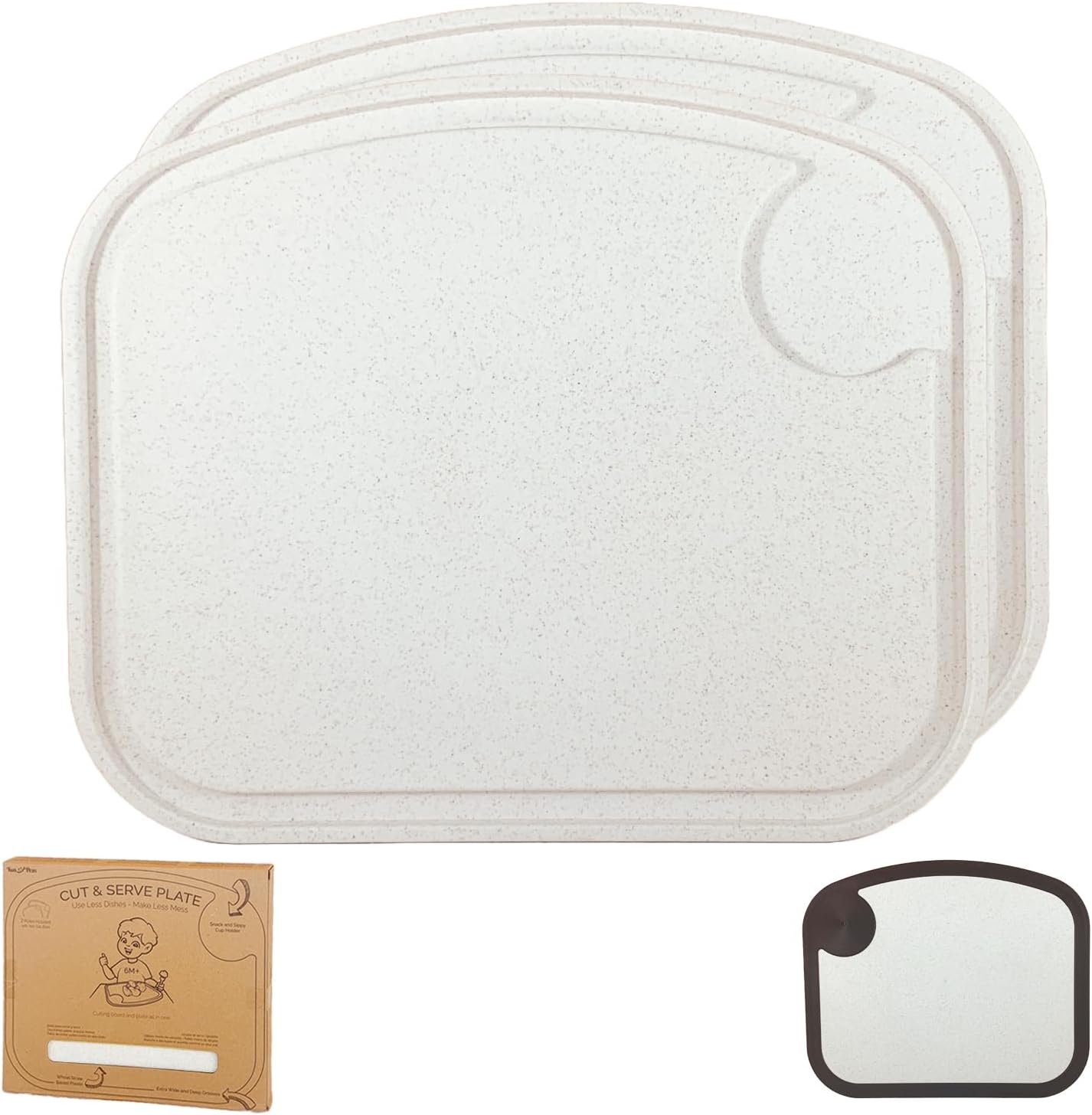 Amazon.com: Two Peas Kid Plates or Toddler Plates and Cutting Board ...