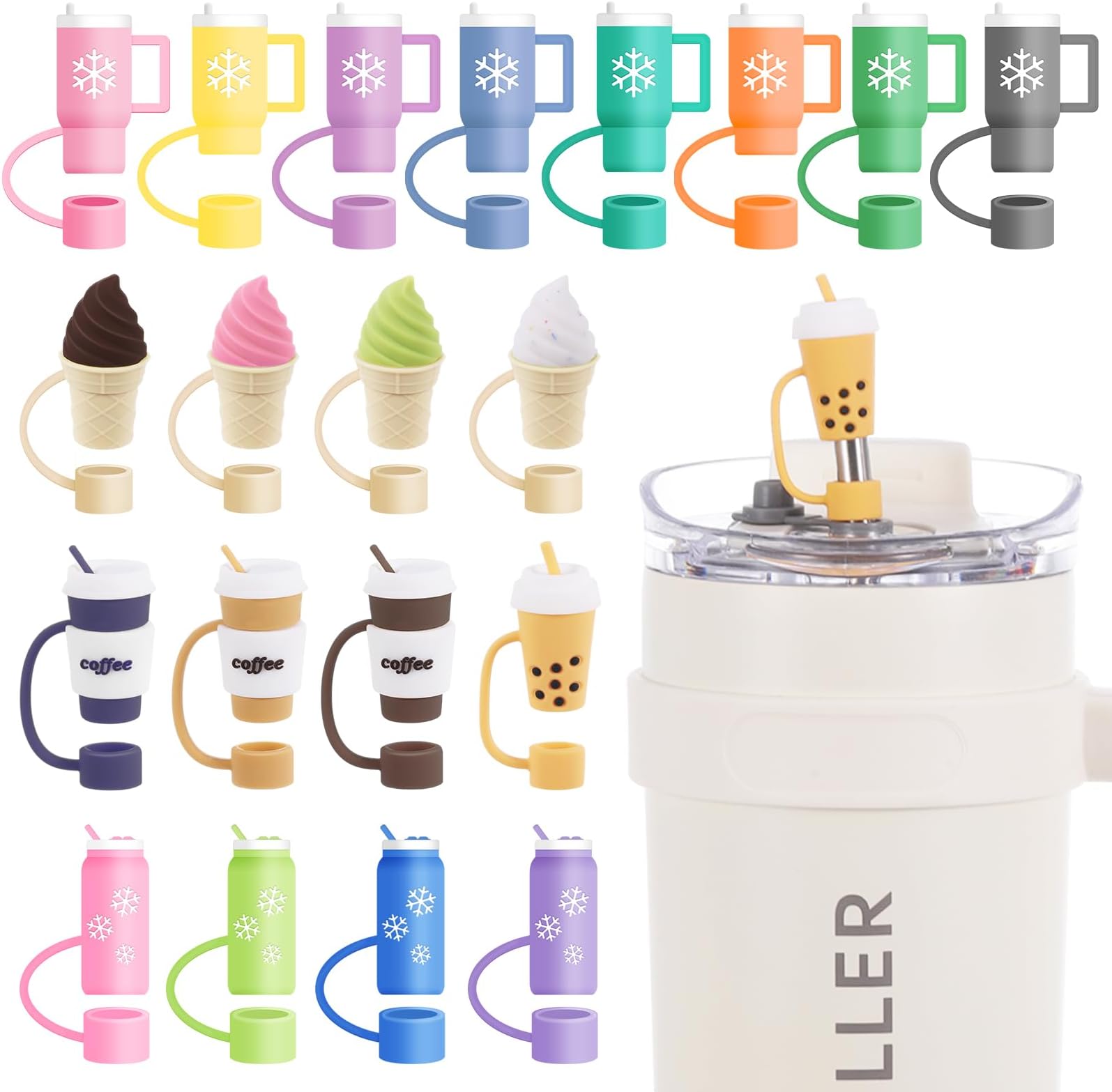 Amazon.com: Du&Kha Silicone Straw Covers, 10-Pack, Fits 30/40oz Stanley ...