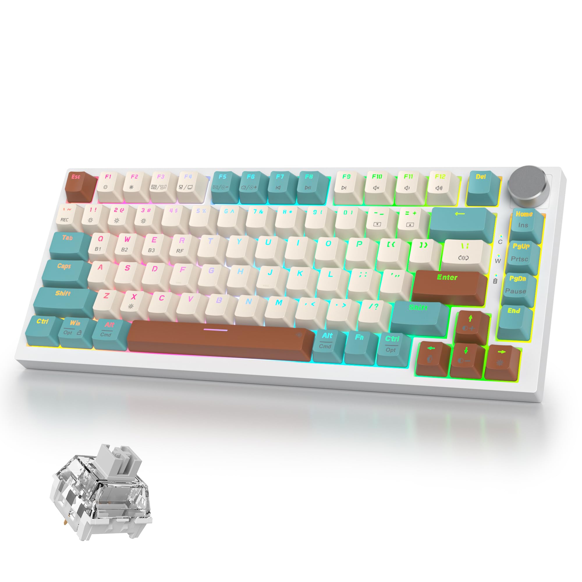 Amazon.com: iRoboosta 400PRO 75% Wireless Creamy Mechanical Keyboard ...