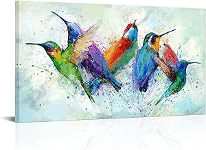 Amazon.com: Saypeacher Hummingbirds Canvas Wall Art Hummingbird ...