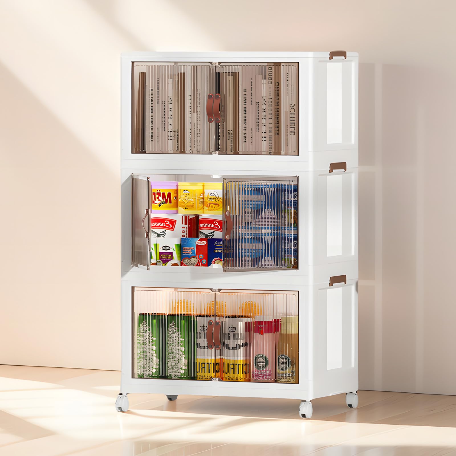 8.8Gal Plastic Storage Bins with Lids, 3Pack Stackable Closet ...