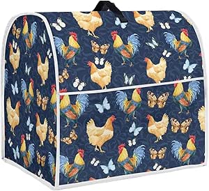 Amazon.com: FUIBENG Rooster Blender Dust Covers Dark Blue Butterfly ...
