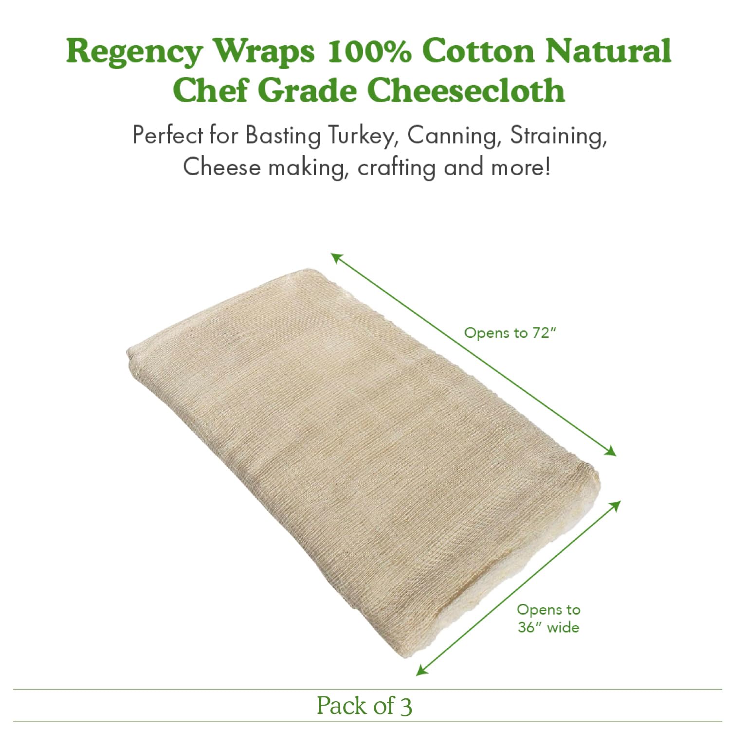 Snapklik.com : Regency Wraps 100% Cotton Cheesecloth For Straining ...