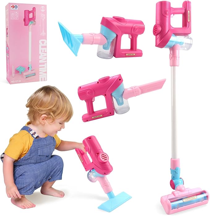 Amazon.com: Kids Vacuum Cleaner Toy for Toddlers - Toy Vacuum Set ...