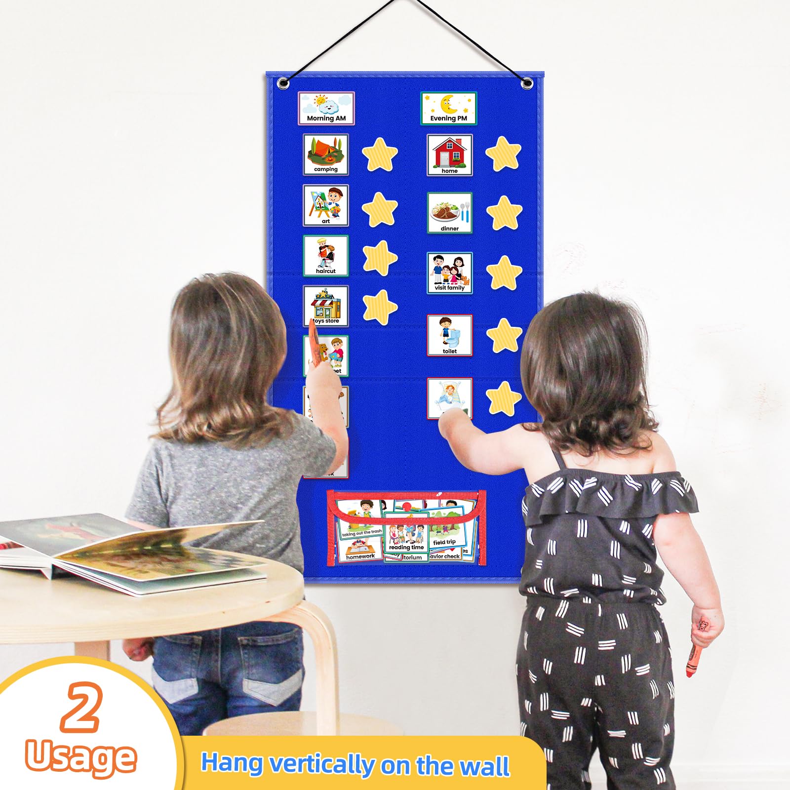 Snapklik.com : ALSLEA Large Visual Schedule For Kids 27"x145" Morning ...