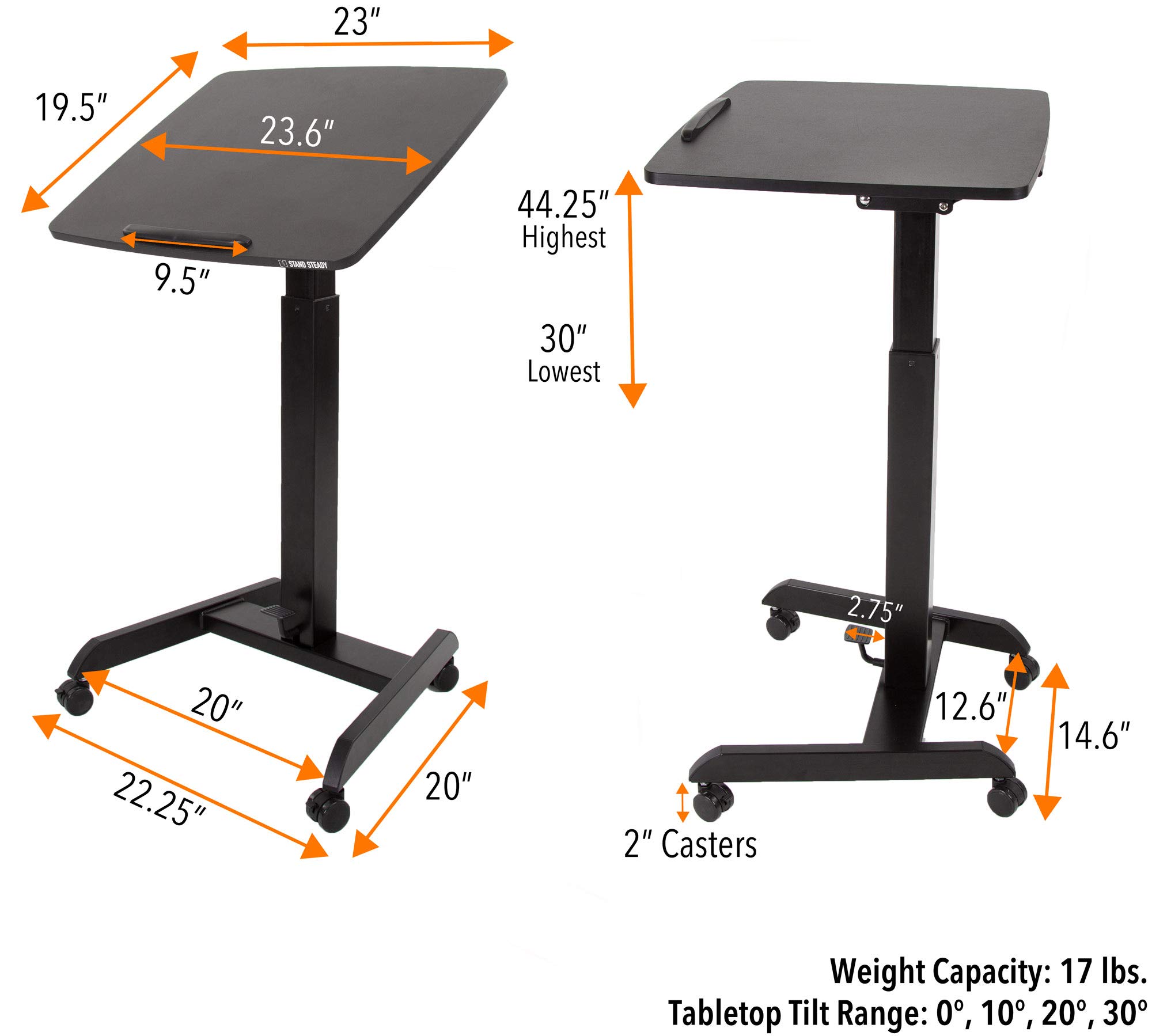 Stand Steady Multifunctional Tilting Mobile Podium | Portable Sit Stand ...