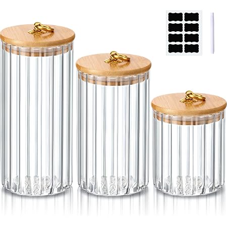 Amazon.com: Rtteri 6 Pcs Glass Storage Jars 30oz Decorative Coffee Bar ...