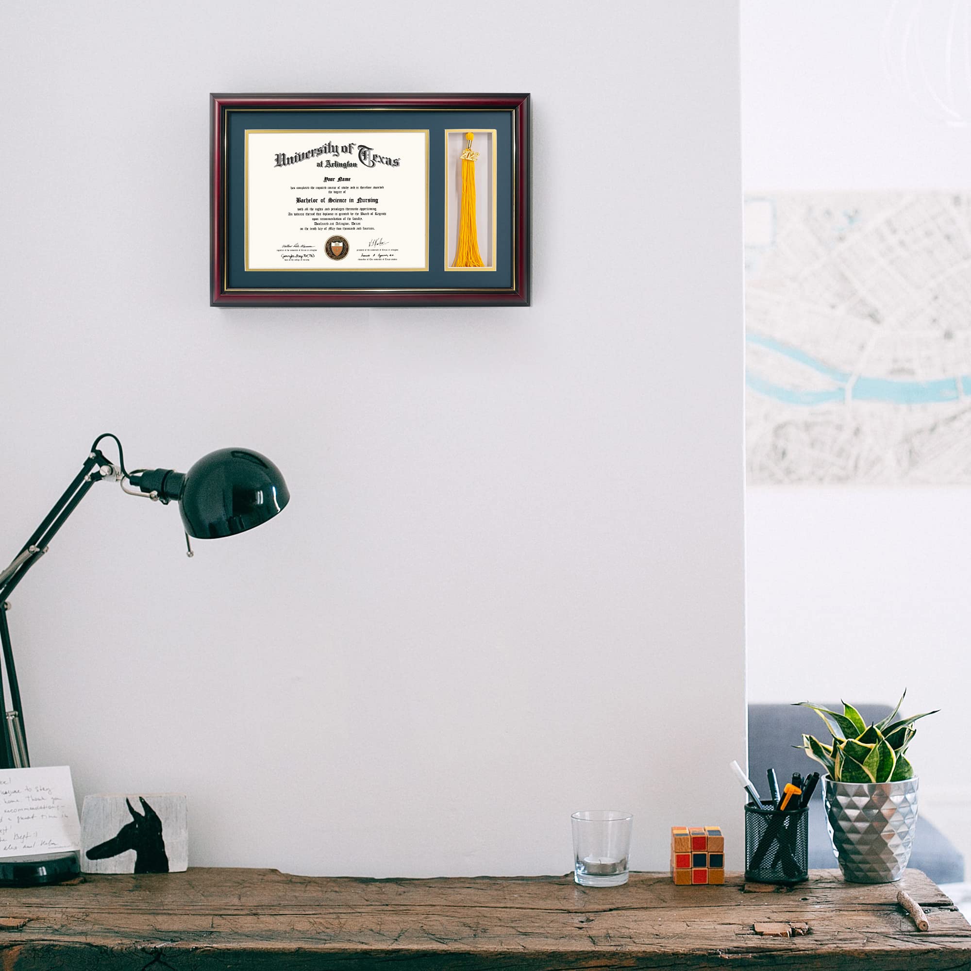 Snapklik.com : GraduationMall 11x17 Cherry Wood Diploma Frame