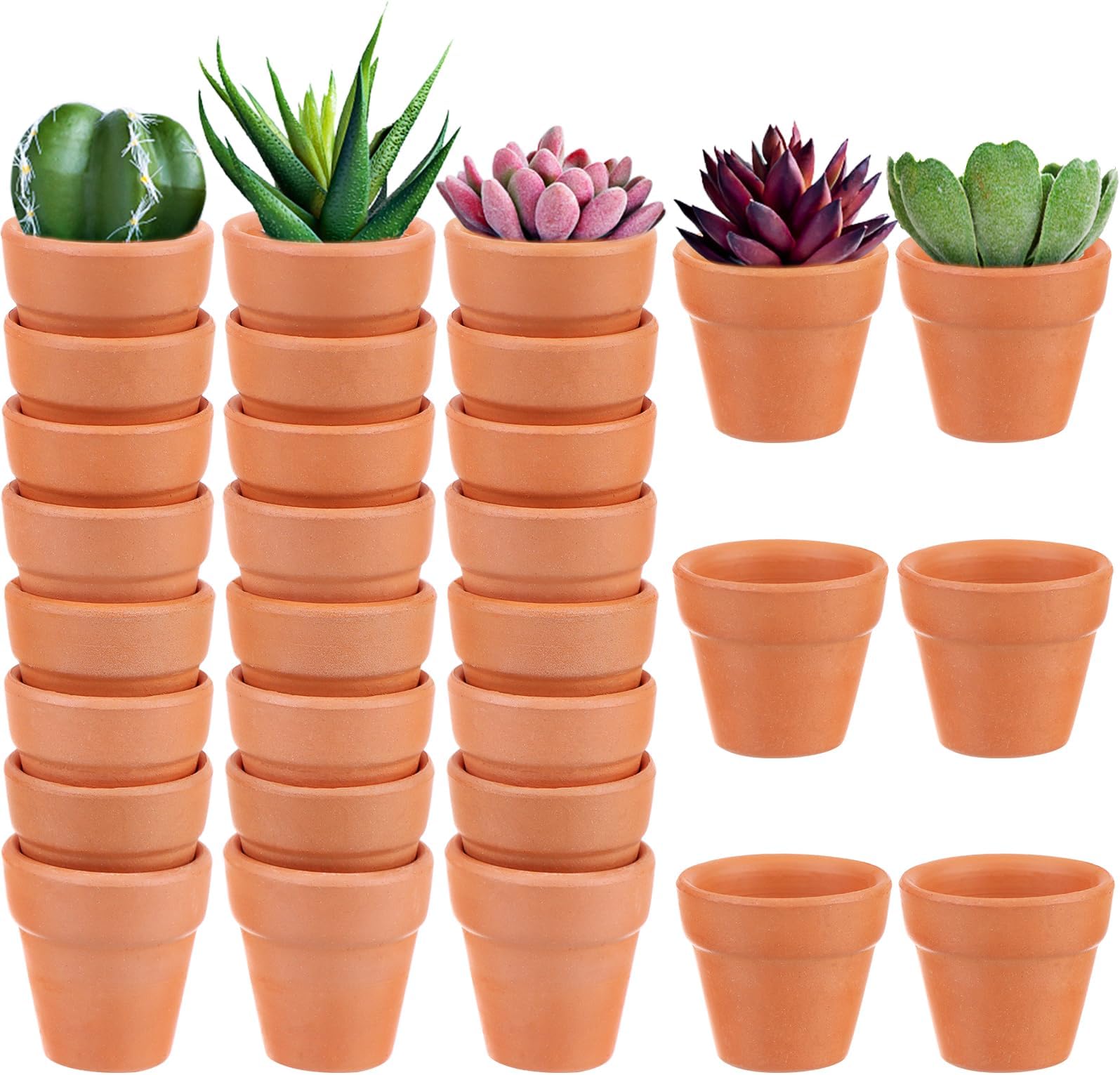 30 Pcs Mini Terracotta Pot Clay Pottery Planter 1.2 Inch Mini Clay ...