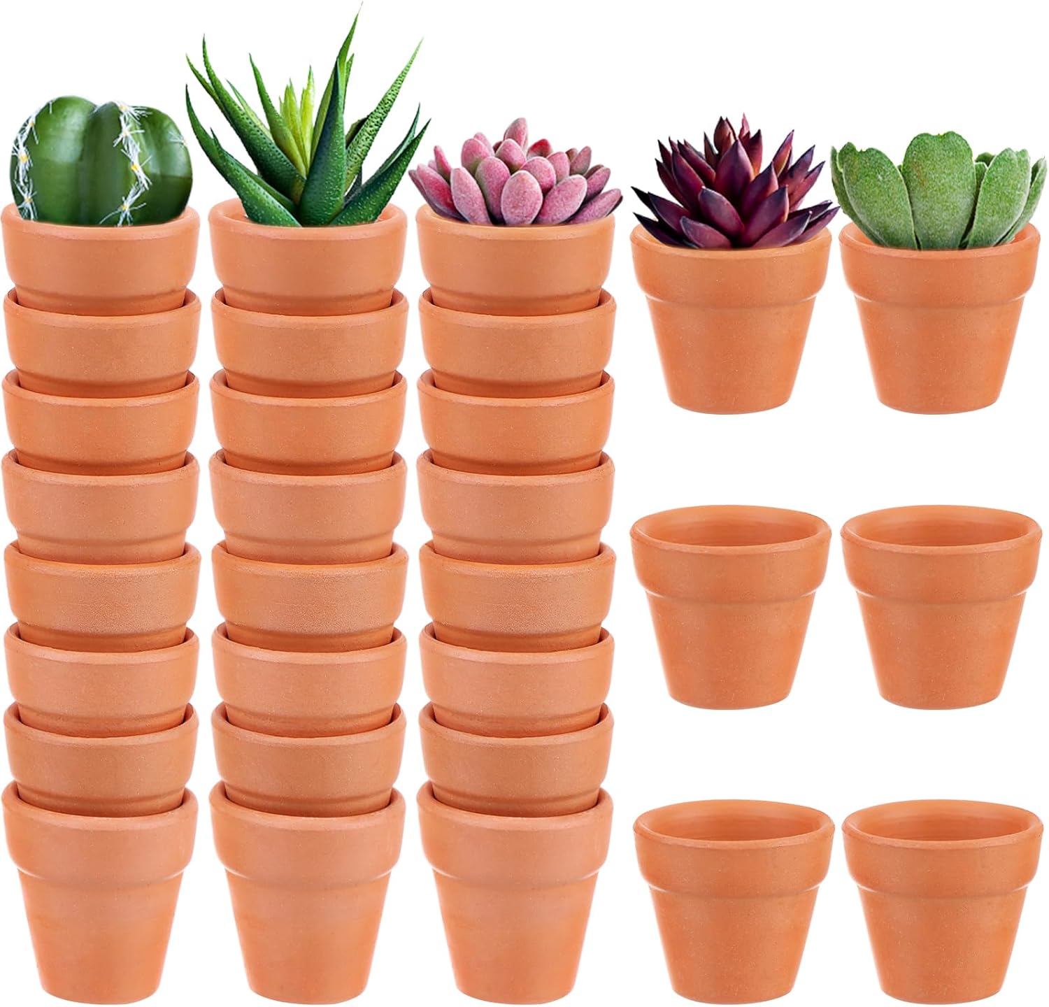30 Pcs Mini Terracotta Pot Clay Pottery Planter 1.2 Inch Mini Clay ...