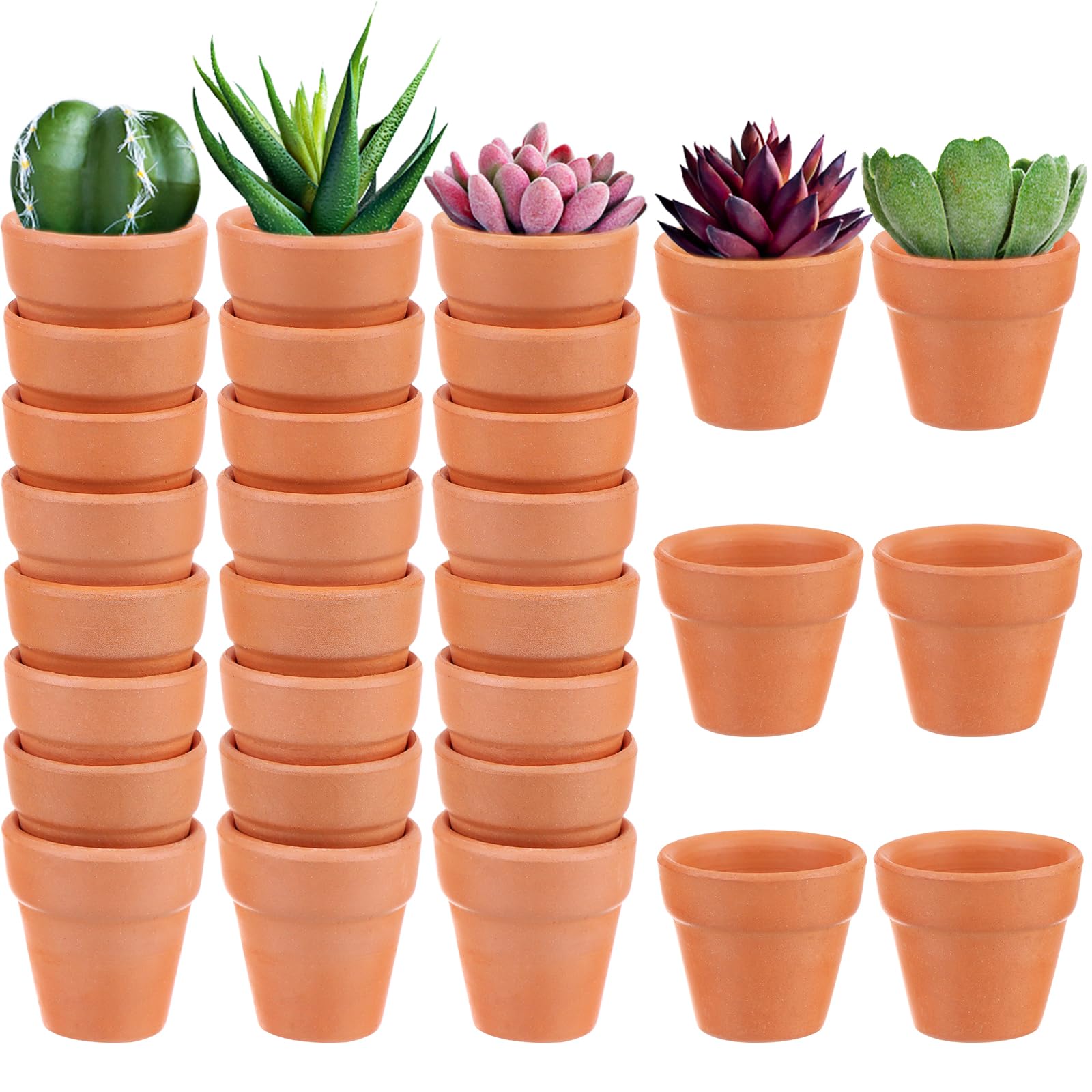 30 Pcs Mini Terracotta Pot Clay Pottery Planter 1.2 Inch Mini Clay ...