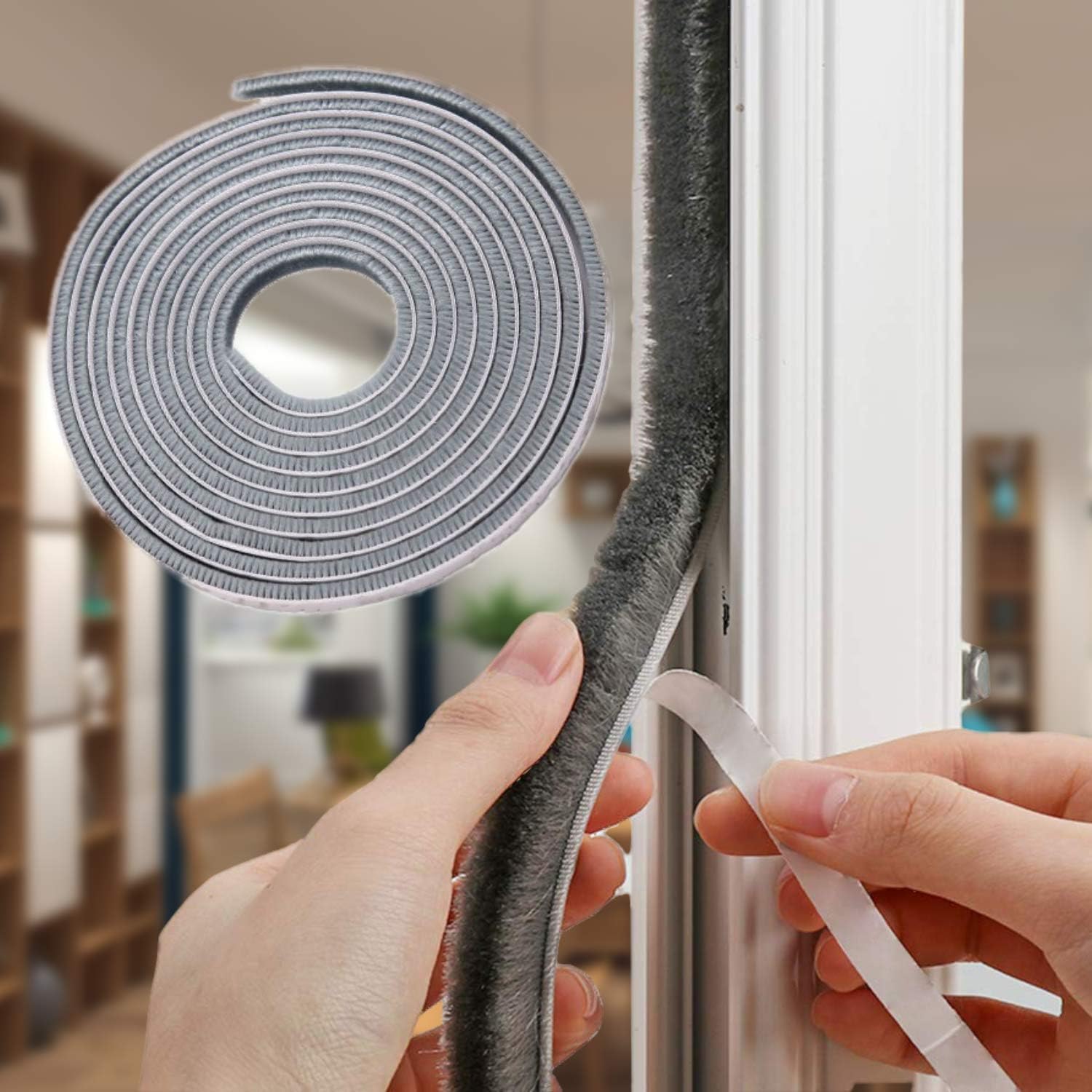 Weather Stripping for Windows, Gray Adhesive Brush Door Sweep Bottom ...