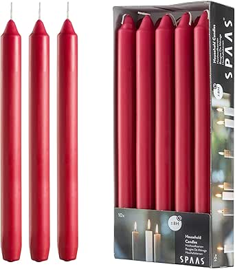 Amazon.com: Red Taper Candles for Christmas - Set of 10 Dripless Candle ...