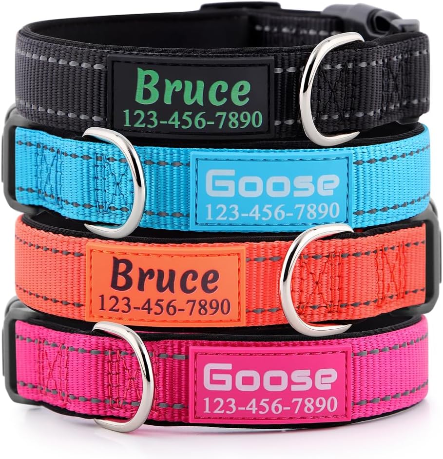 Amazon.com : Personalized Reflective Dog Collars,Custom Engraved ...
