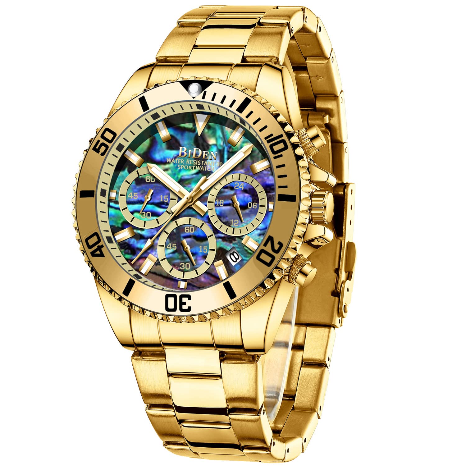 Buy Mens Watches Chronograph Stainless Steel Waterproof Date Analog ...