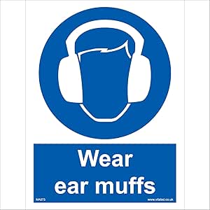 MA073 Wear Ear Muffs SIGN construction building sites industry factory ...