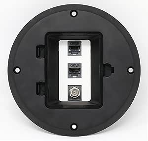 Amazon.com: RiteAV 2 Port Cat6 Ethernet 1 Port Coax Cable TV Floor Box ...