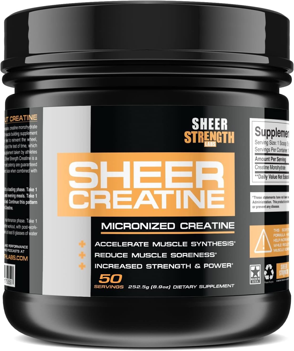 Amazon.com: Sheer Strength Labs 250g Micronized Creatine Monohydrate ...