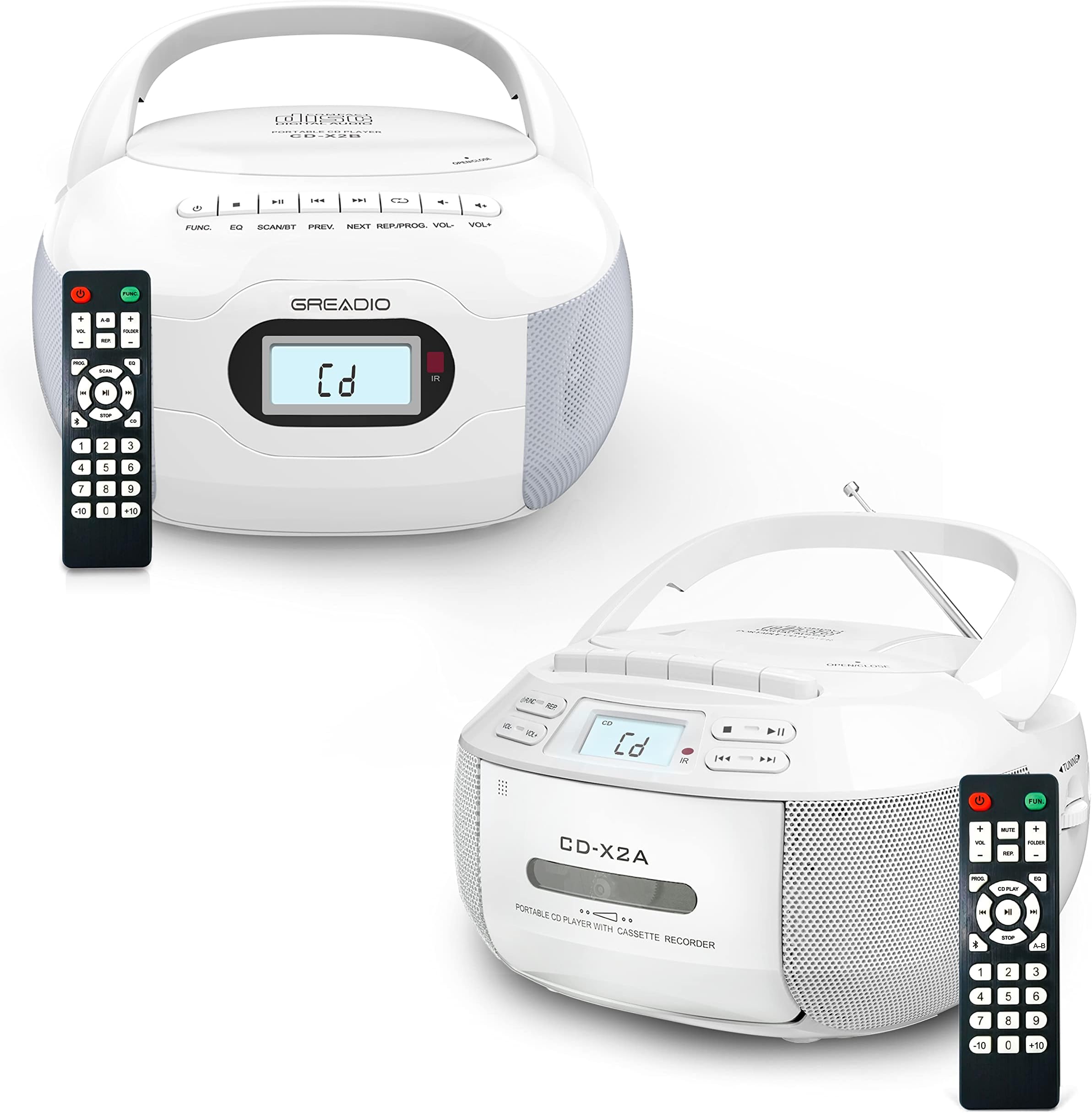 Amazon.com: Greadio CD Player Boombox Cassette Player+CD Boombox Player ...