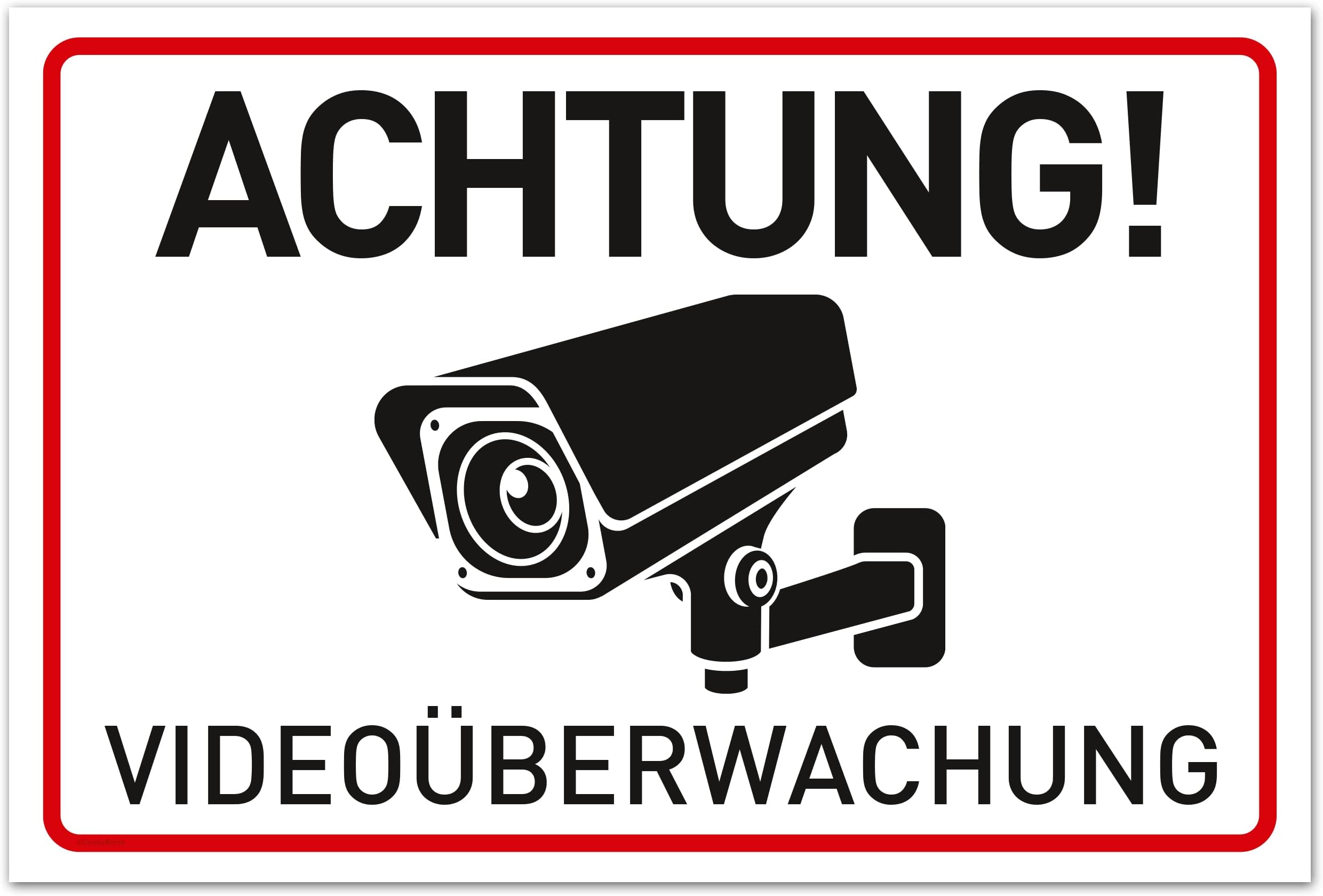 Achtung Videoüberwachung Schild (30x20 cm Kunststoff) - Warnschilder ...