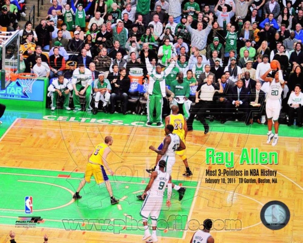Amazon.com: Ray Allen Most 3 pointers in NBA History with Overlay Photo ...