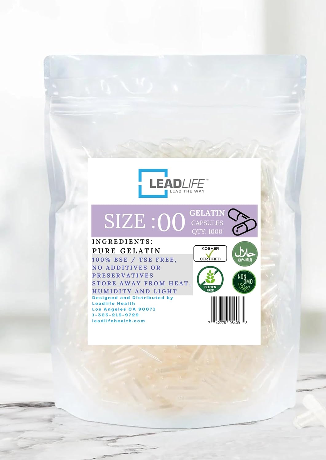 Amazon.com: LEADLIFE Size 00 Empty Capsules - 1000 Count Empty Gelatin ...