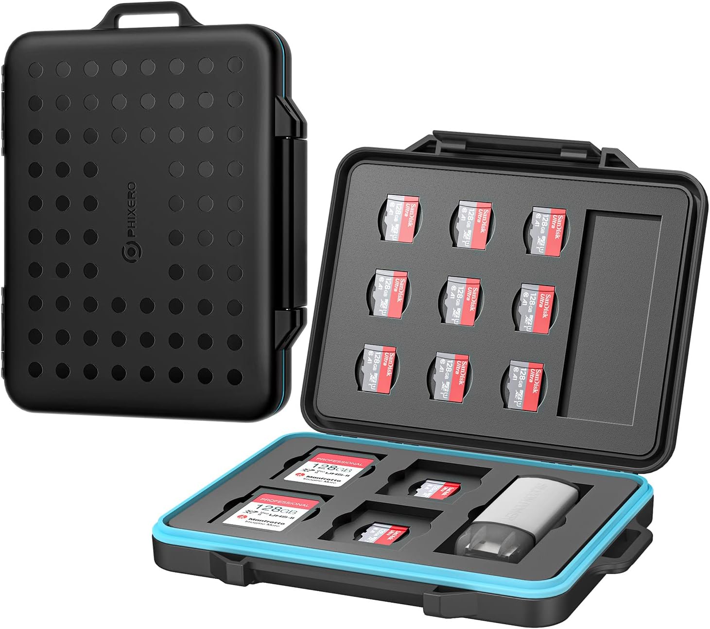 Amazon.com: PHIXERO 18 Slots Portable SD Card Holder Case, Memory Card ...