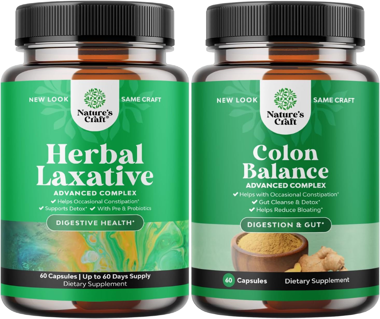 Amazon.com: Bundle of Herbal Laxative Capsules with Probiotics and olon ...