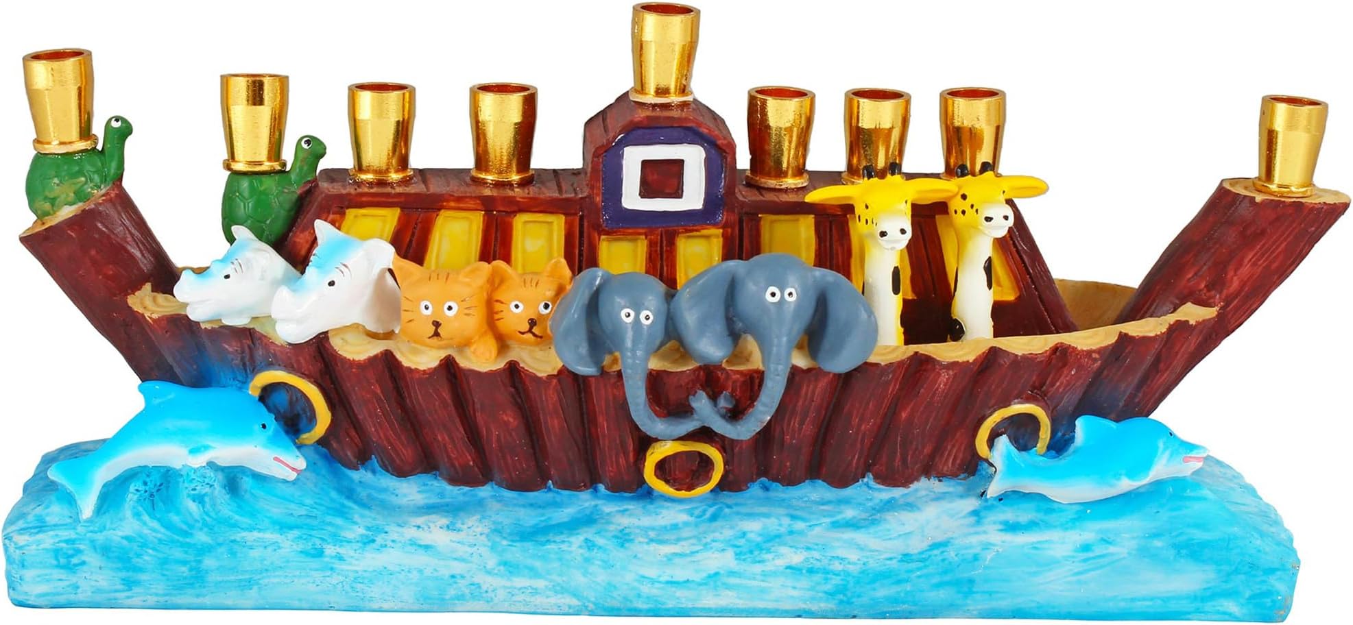 Amazon.com: Aviv Judaica Hanukka Cat Menorah - 3D Sculptured Cats and ...