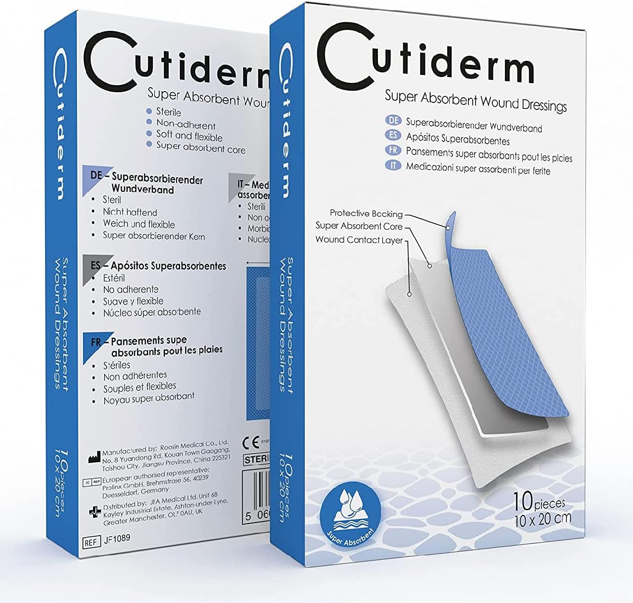 Cutiderm Sterile Low Adherent Super Absorbent Wound Dressings 10cm x ...